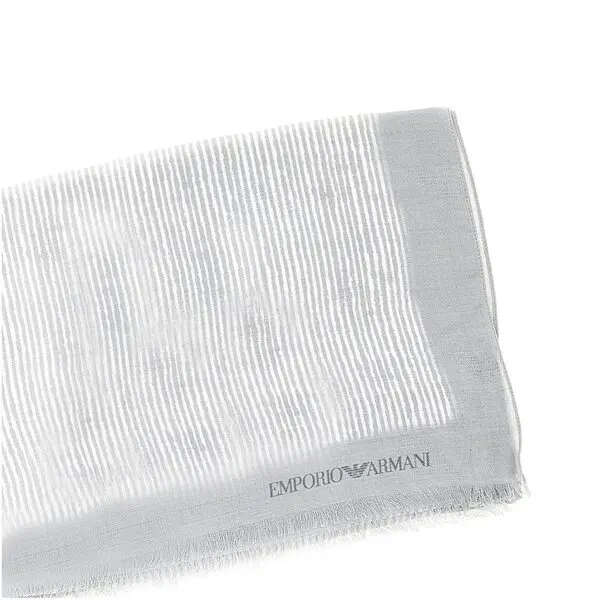 Emporio Armani Modal Scarf With Striped Motif