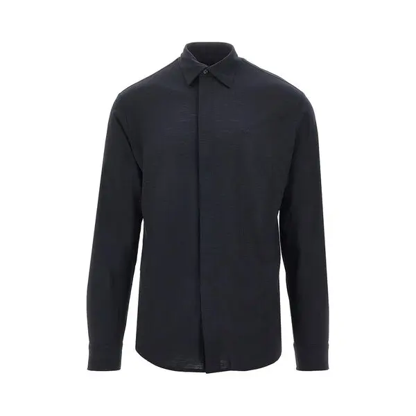 Emporio Armani Wool Jersey Shirt An - Blue