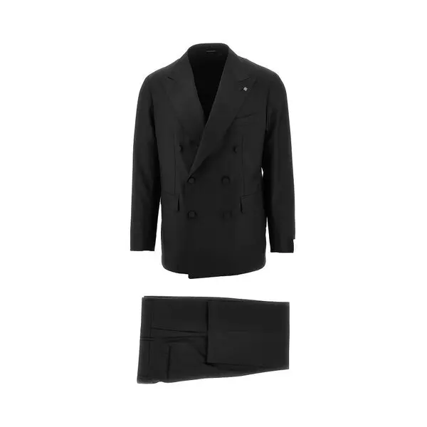 Tagliatore Super 110's Wool Tailored Suit - Black