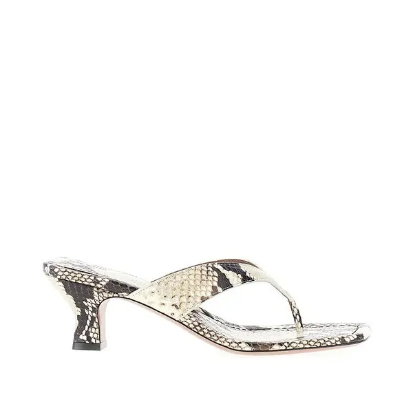 Paris Texas Python-print Leather Mules