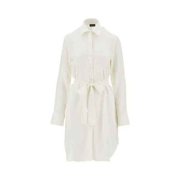 Emporio Armani Linen-blend Shirt Dress - White