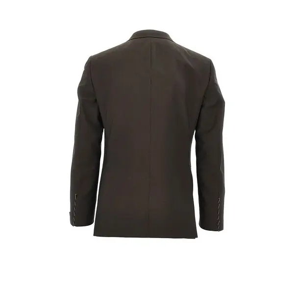 Caruso Wool Suit With Satin Details - Brown