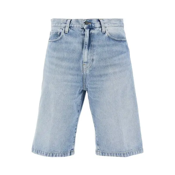 Carhartt Work In Progress Langdon Loose Fit Wide Leg Denim Shorts - Blue