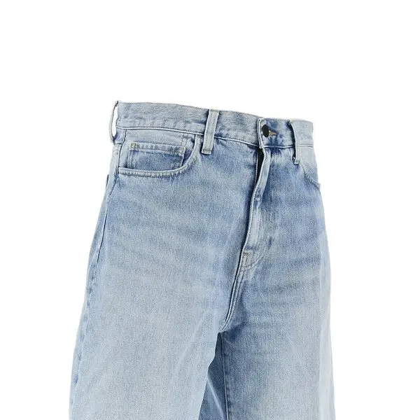 Carhartt Work In Progress Langdon Loose Fit Wide Leg Denim Shorts - Blue