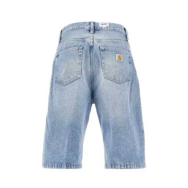 Carhartt Work In Progress Langdon Loose Fit Wide Leg Denim Shorts - Blue