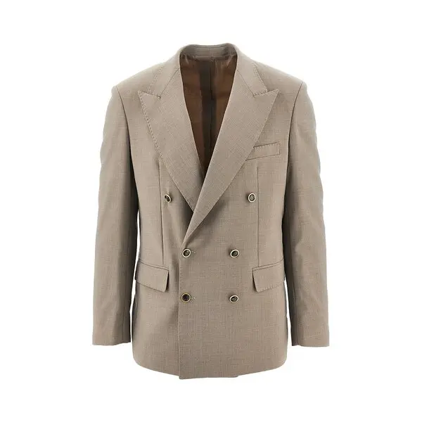 MARSEM Stretch Wool-blend Double-breasted Jacket