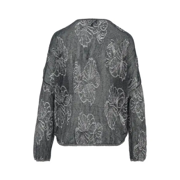 Emporio Armani Jacquard Cotton-blend Floral Motif Sweater