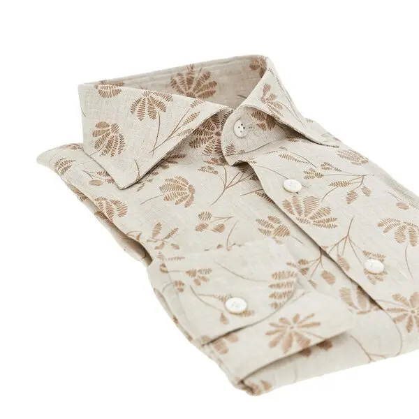 BORRIELLO NAPOLI Striped Cotton And Linen Tailored Shirt