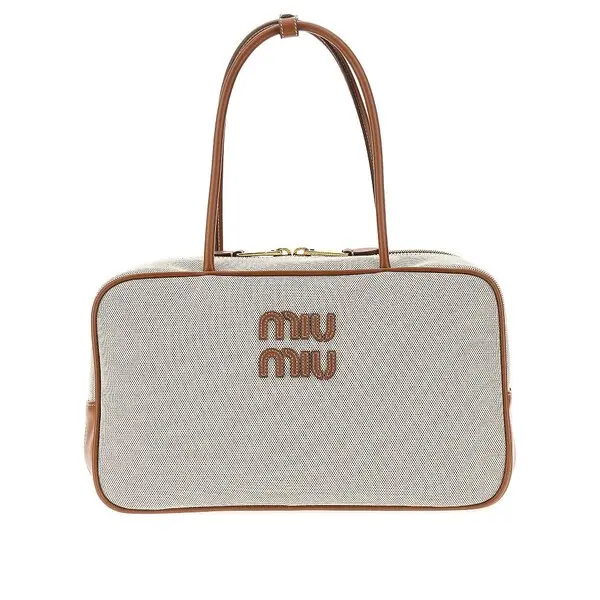 Miu Miu Canvas And Leather 'beau' Bag