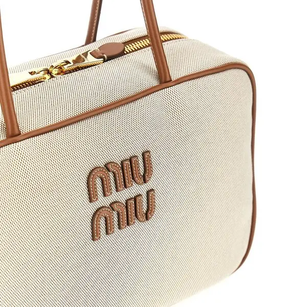 Miu Miu Canvas And Leather 'beau' Bag