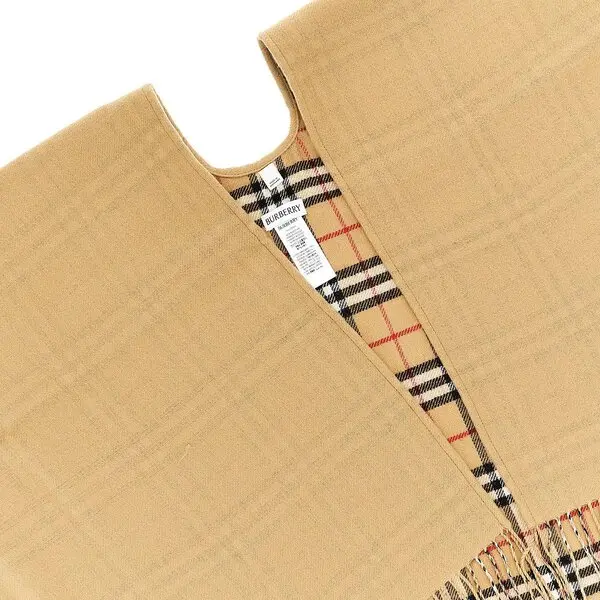Burberry Check Wool Reversible Cape - Beige