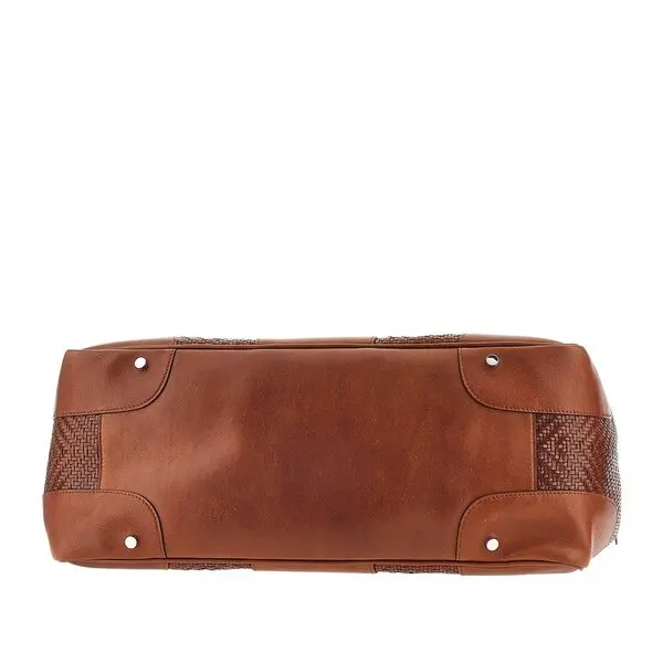 Brunello Cucinelli Grained And Woven Leather Travel Bag