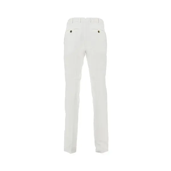 Brunello Cucinelli Cotton Gabardine Italian Fit Trousers - White