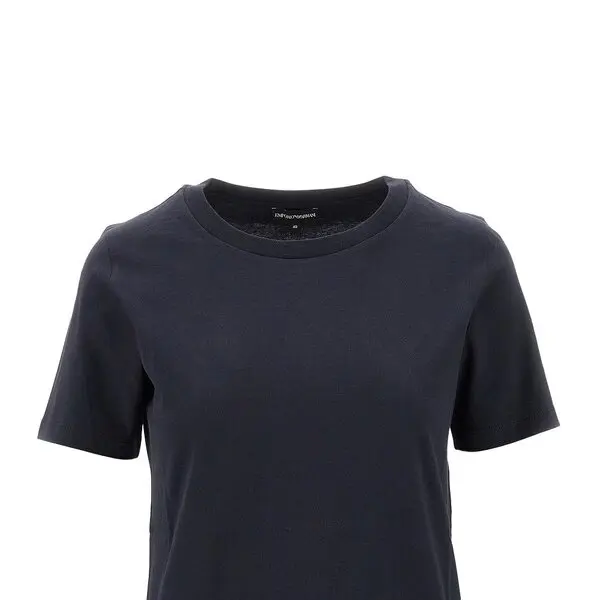 Emporio Armani Embroidered Cotton T-shirt - Blue