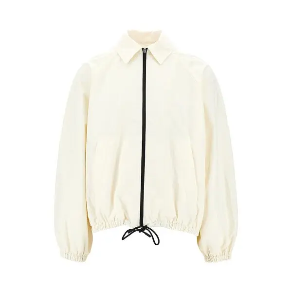 Jacquemus Windbreaker Jacket With Logo Embroidery - Beige