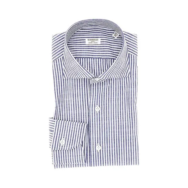 BORRIELLO NAPOLI Striped Cotton Shirt - Blue