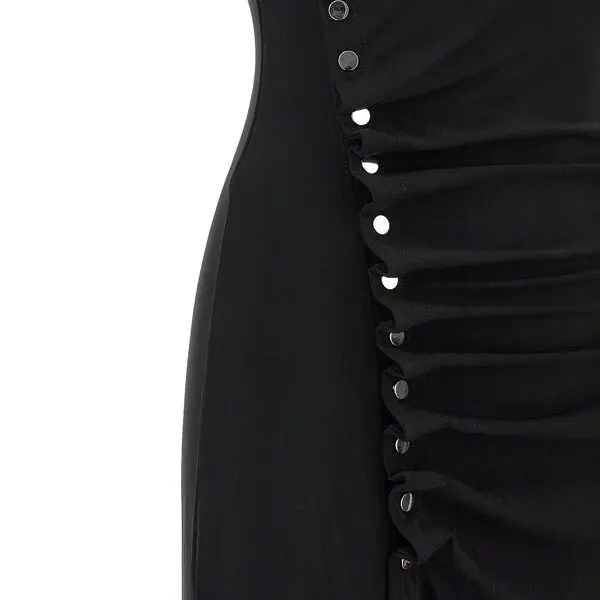 Rabanne Gathered Jersey Maxi Dress With Asymmetrical Hem