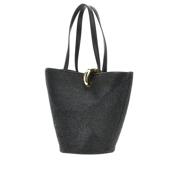 Jacquemus Bambola Asymmetrical Maxi Basket Bag - Black