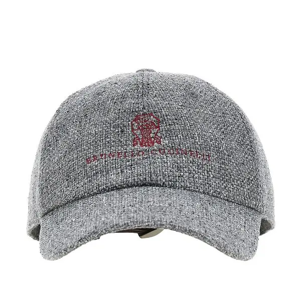 Brunello Cucinelli Wool, Linen, And Silk Baseball Cap - Grey