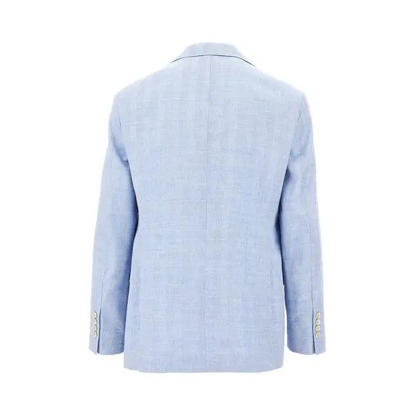 Brunello Cucinelli Mélange Chevron Twill Single-breasted Jacket - Blue