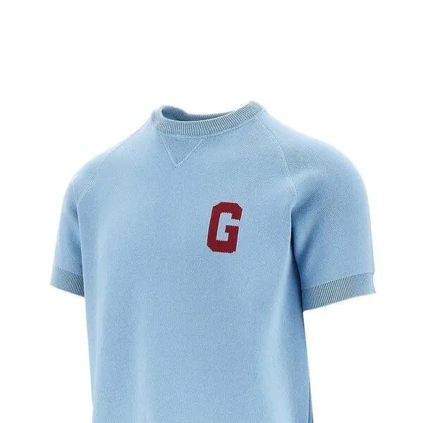 GALLIA KNIT G" Intarsia Cotton Knit T-shirt