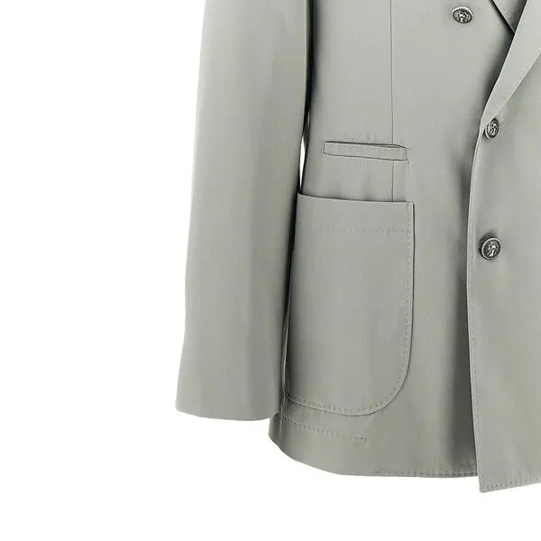 Brunello Cucinelli Silk Twill Double-breasted Jacket - Grey