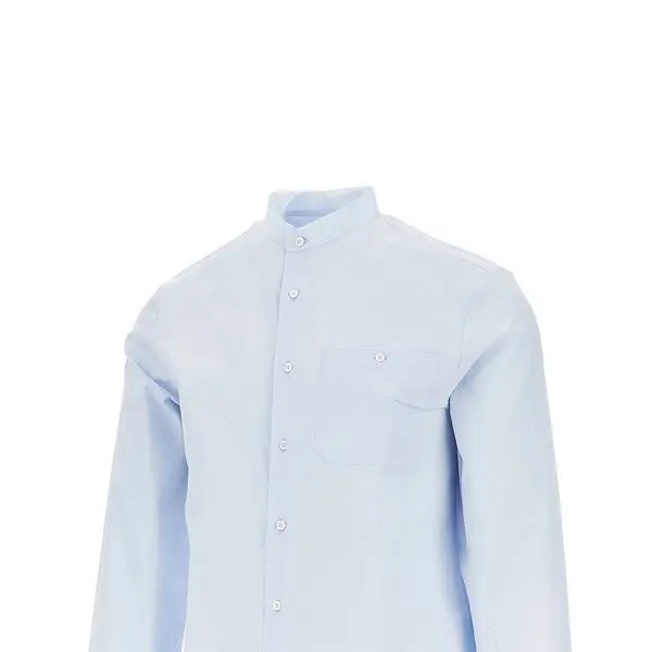 Prada Cotton Shirt With Raw-cut Edges