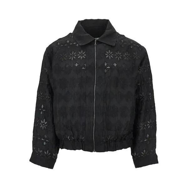 CMMN SWDN Ares Linen-blend Blouson With Floral Motif