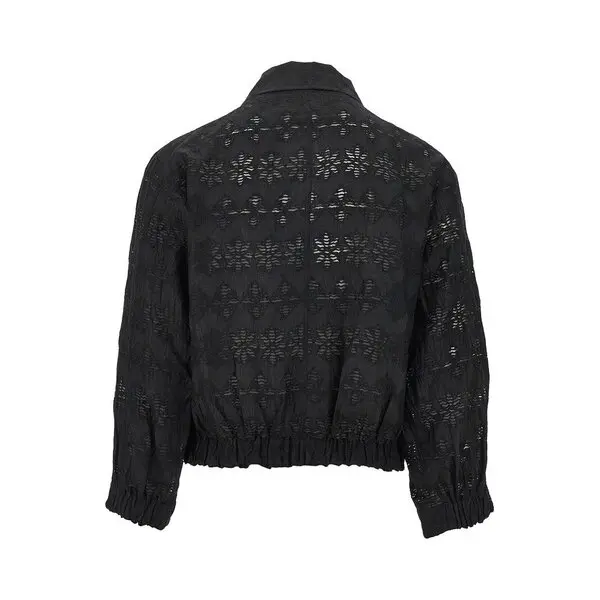 CMMN SWDN Ares Linen-blend Blouson With Floral Motif