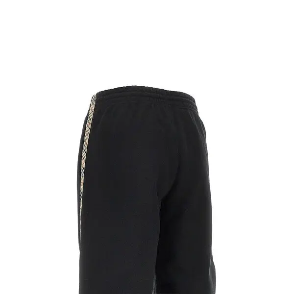 Burberry Cotton French Terry Sweatpants With Check Trimmings