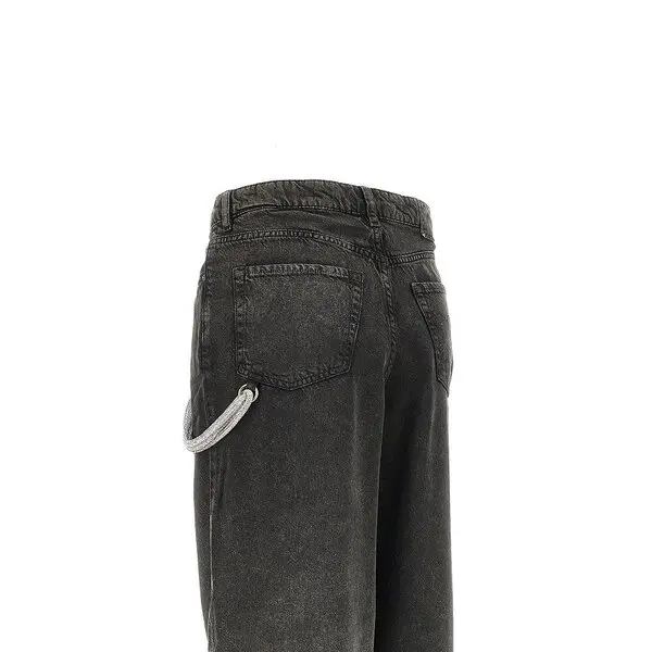 Pinko Loose Fit Jeans With Rhinestone Cord Detail
