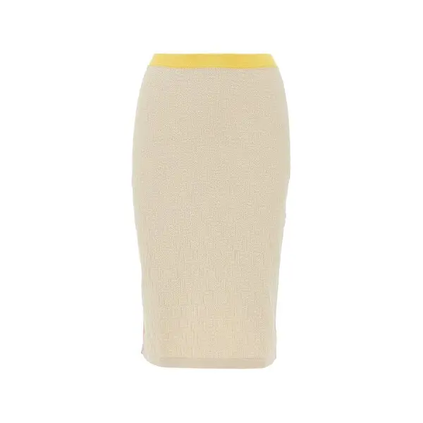 Fendi Ff Jacquard Knit Midi Skirt