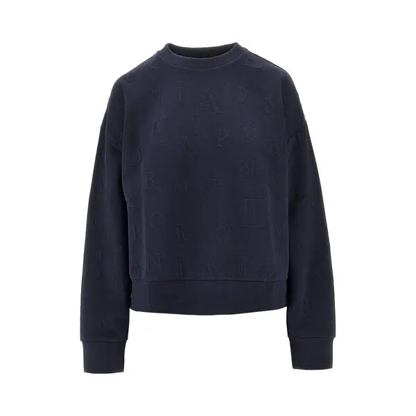 EA BODYWEAR Crewneck Sweatshirt With Embossed Logo Motif - Blue