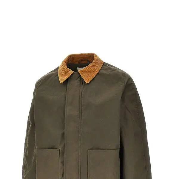 FORET Waxed Cotton Jacket With Corduroy Collar