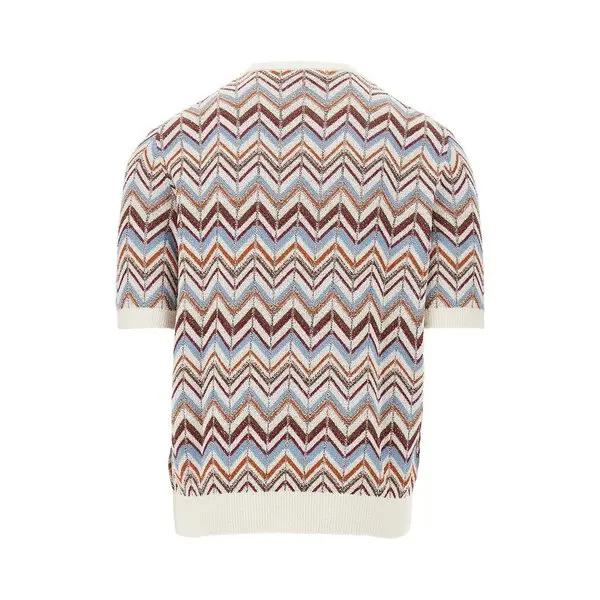 GALLIA KNIT Chevron Knitted T-shirt
