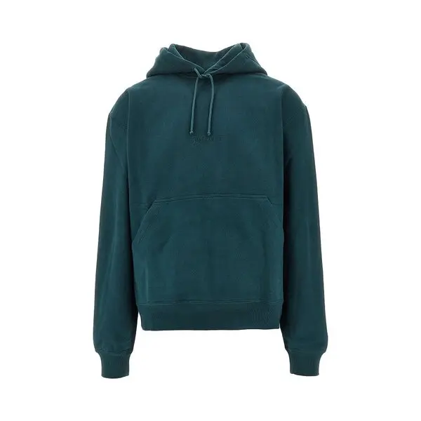 Saint Laurent Embroidered Logo Hoodie - Green