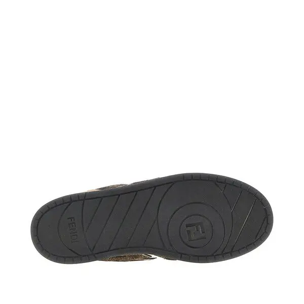 Fendi Leather And Suede Ff Motif Sneakers - Multicolor