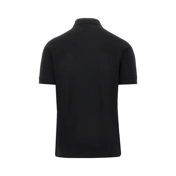 Dolce & Gabbana Piquet Polo Shirt With Logo Plate - Black