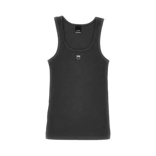 Pinko Ribbed Tank Top With Metallic Logo