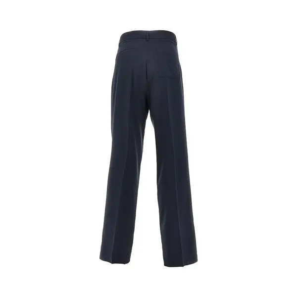 C.9.3 Viscose-blend Twill Pants With Double Dart And Straight Leg