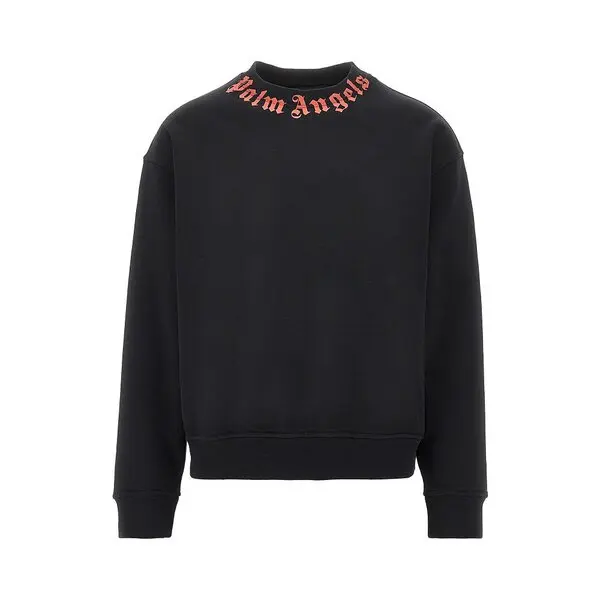 Palm Angels Neck Logo Print Sweatshirt