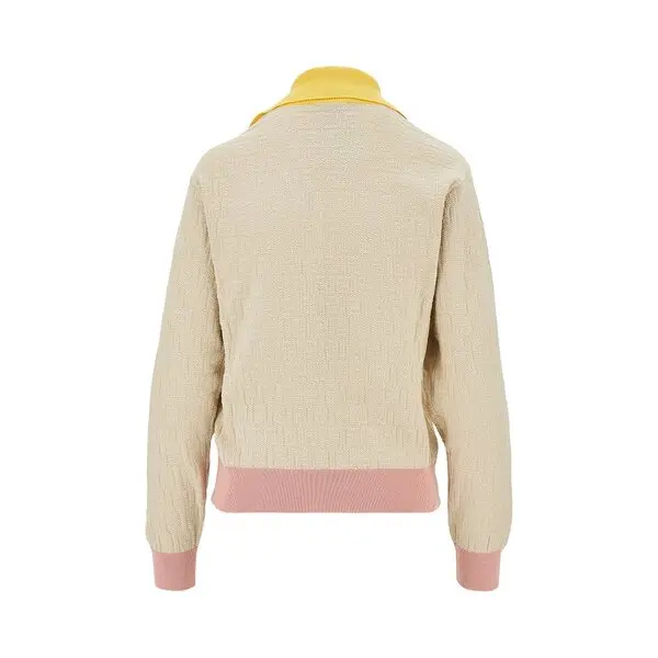 Fendi Ff Jacquard Cotton And Silk Sweater - Multicolor