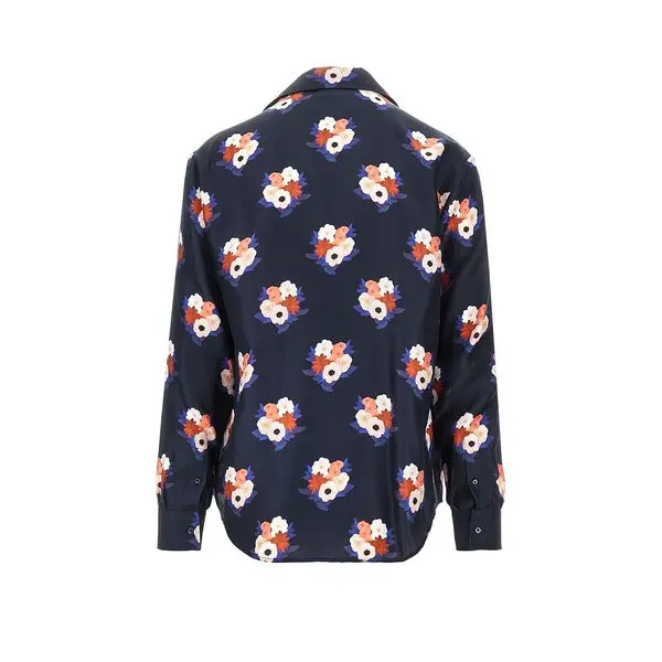 Fendi Bouquet Print Silk Shirt An