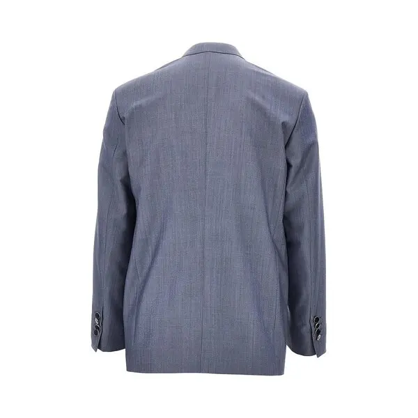 REVERES Wool Double-breasted Tailored Suit - Blue