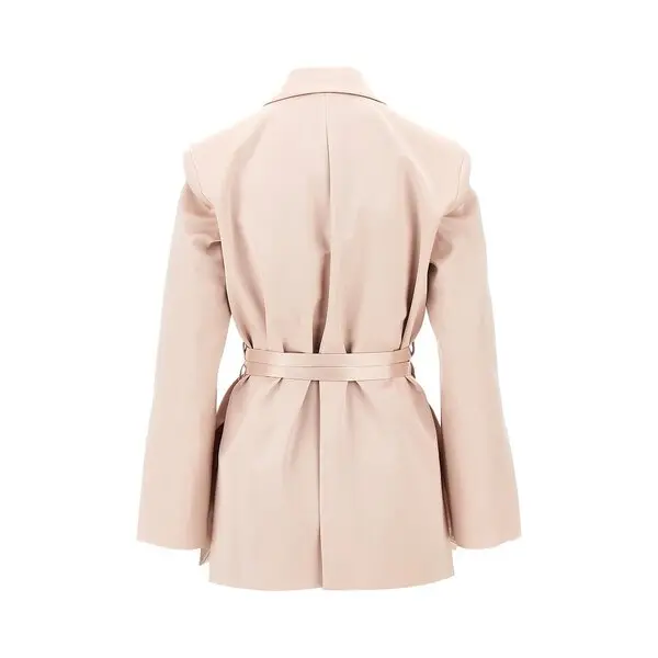 Pinko Satin Belted Jacket With Peak Lapel