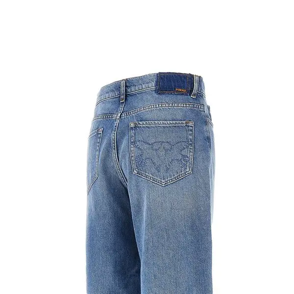 Pinko Balloon Fit Jeans With Frayed Hem