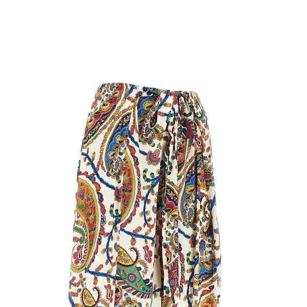 Etro Floral Paisley Print Wide Leg Crepe Pants