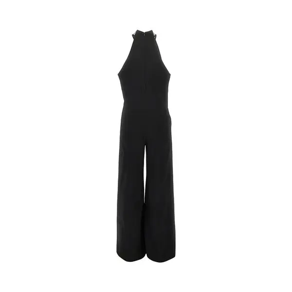 Pinko Sleeveless Halter Neck Jumpsuit With Embellished Detail - Black