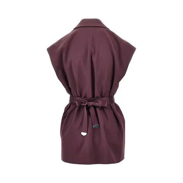 Pinko Sleeveless Satin Jacket With Belt
