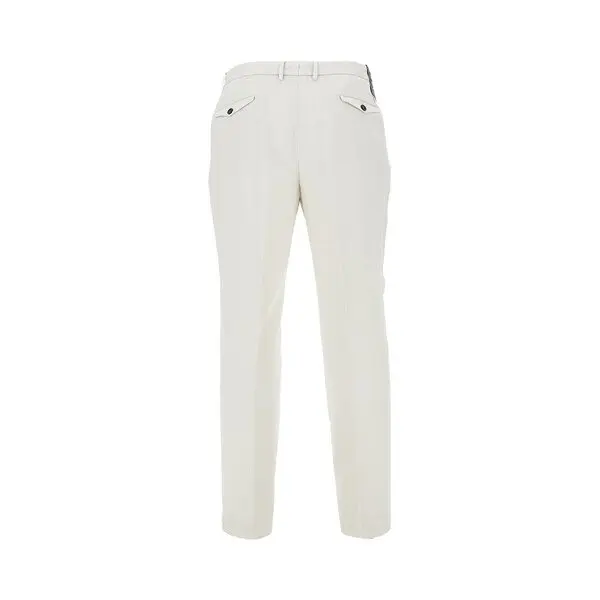 SANTANIELLO Cotton And Linen Blend Twill Trousers - Beige